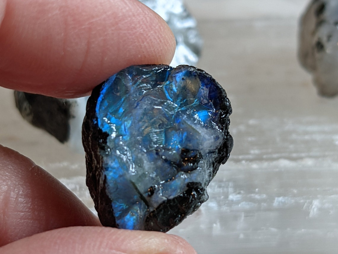 Rough Rainbow Moonstone High Grade With Blue Flash Stone of - Etsy