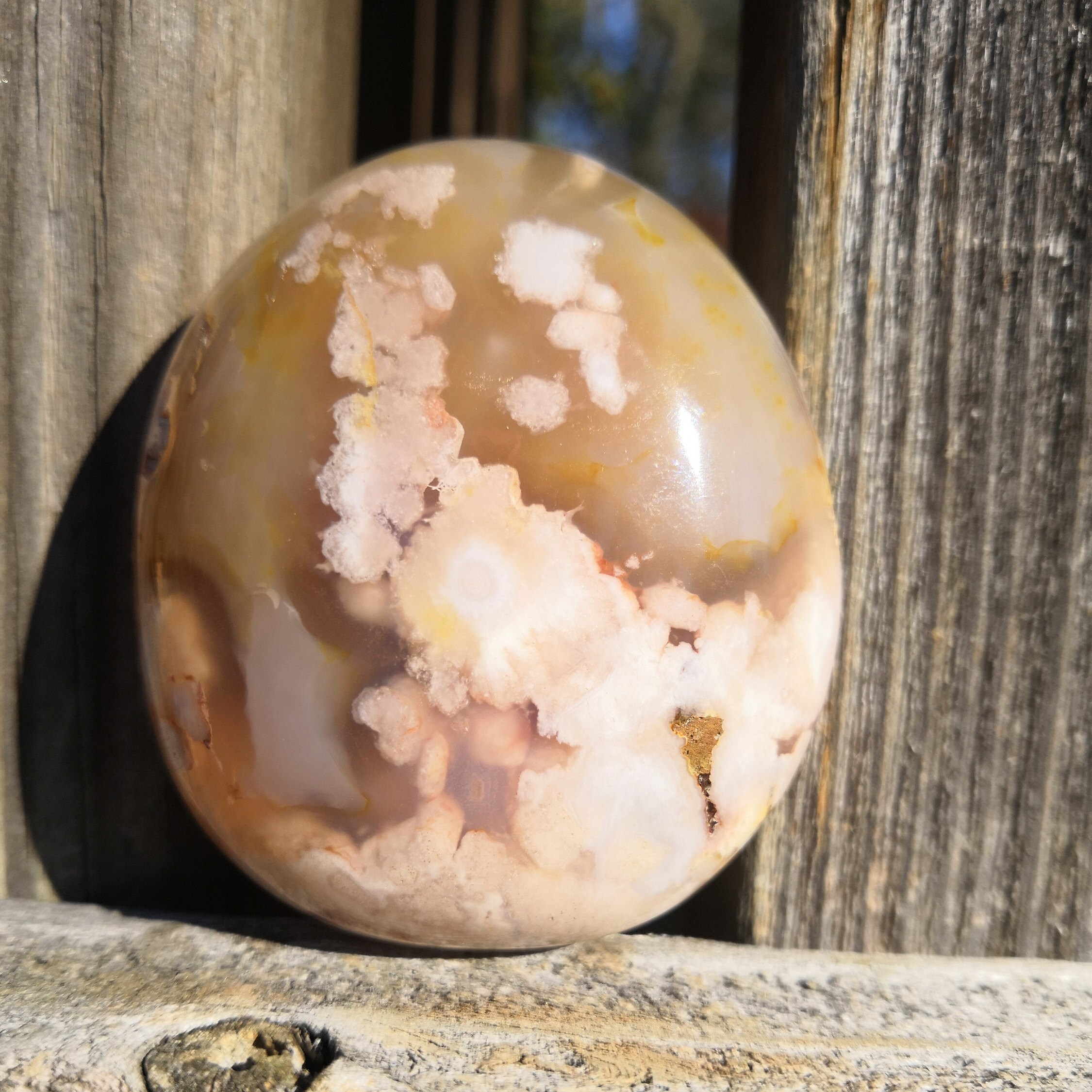 Flower Agate Palm Stone With Druzy Agate Palmstone | Etsy