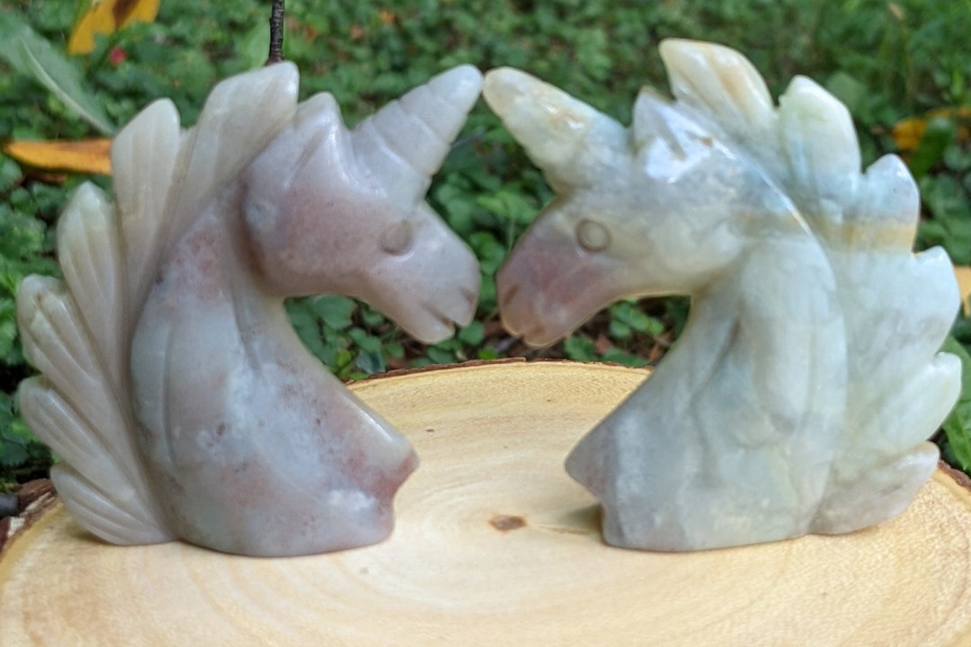 Unicorn Carving - Mystical & Mythical Creature, Ocean Jasper Unicorn ...