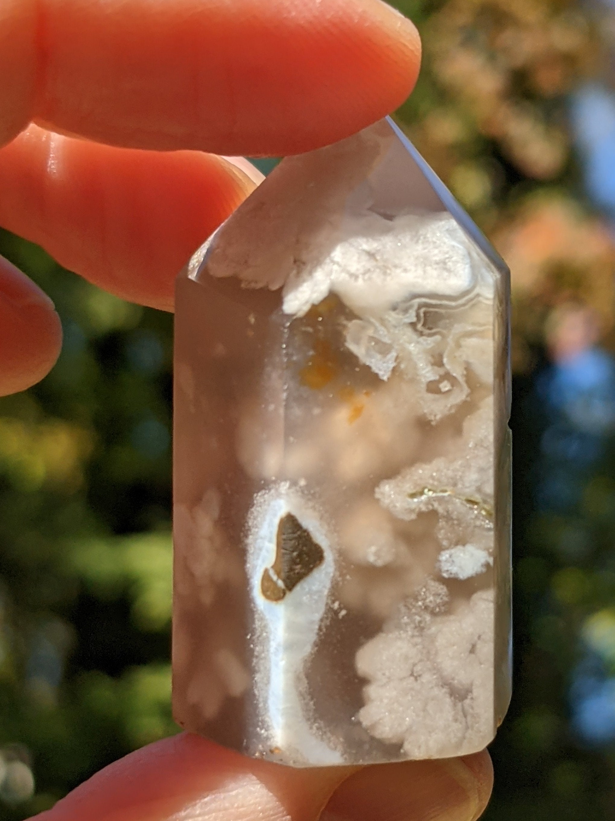 Flower Agate Tower Pink Flower Agate Cherry Blossom Agate - Etsy