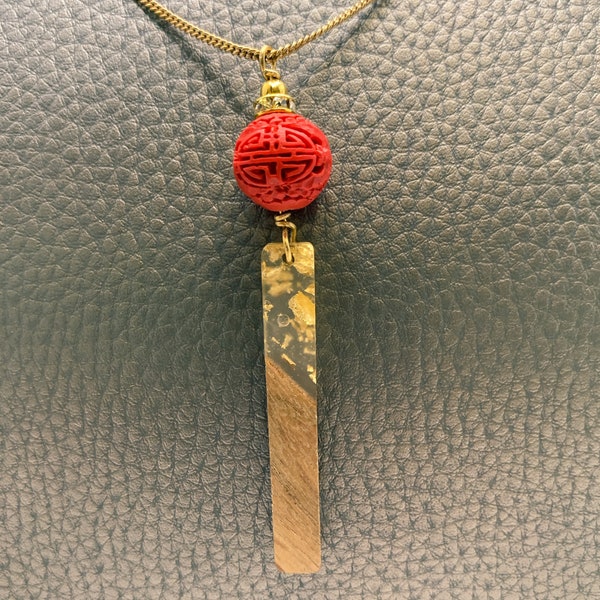 Cinnabar Pendant - Etsy