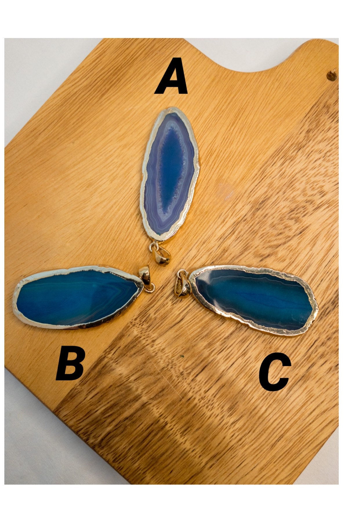 BLUE GEODE SLICE Pendant Necklace Agate Geode Slice Necklace | Etsy