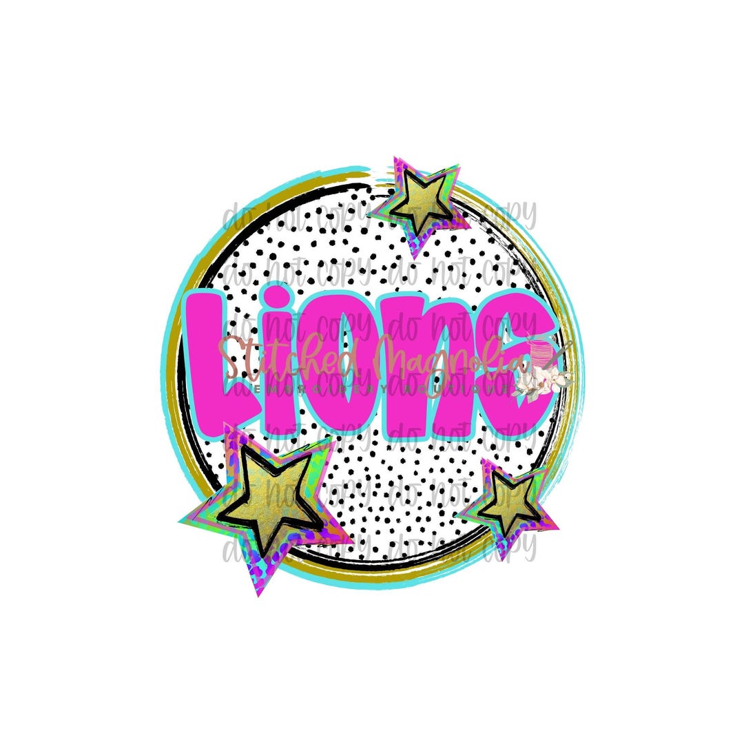 Lions Mascot PNG: Preppy Circle Design (digital Download) - Etsy
