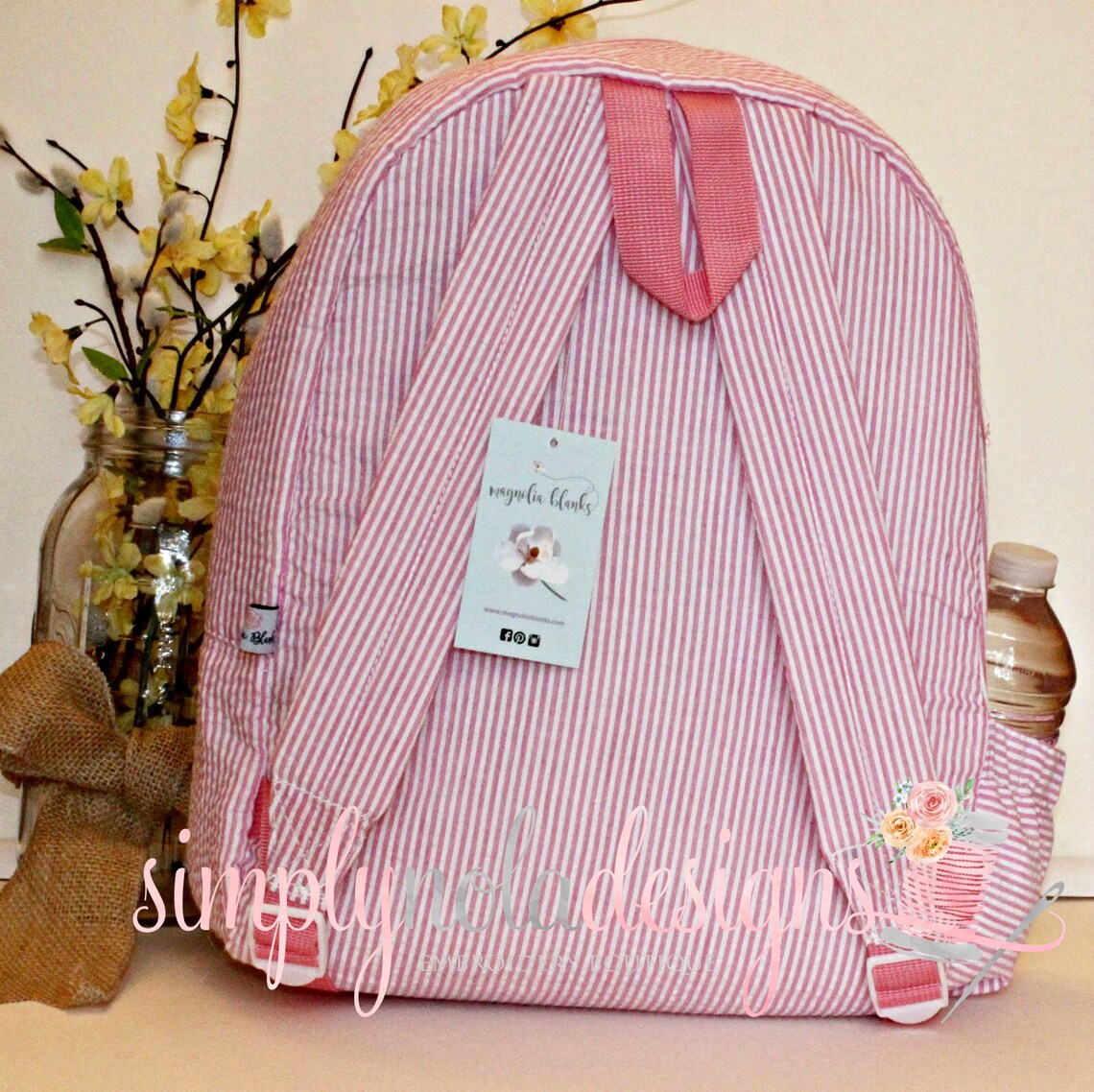 Personalized Backpack for Girls Seersucker Backpack for - Etsy