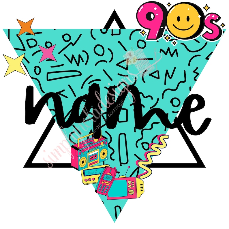 Custom 80s/90s Theme Name Design: PNG File (digital Download) - Etsy