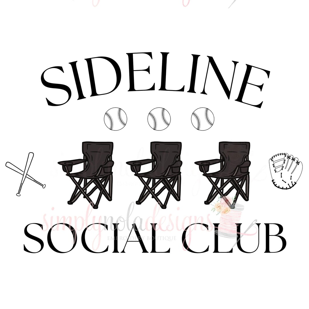 Sideline Social Club Baseball PNG Design: Sports Mom (digital Download ...