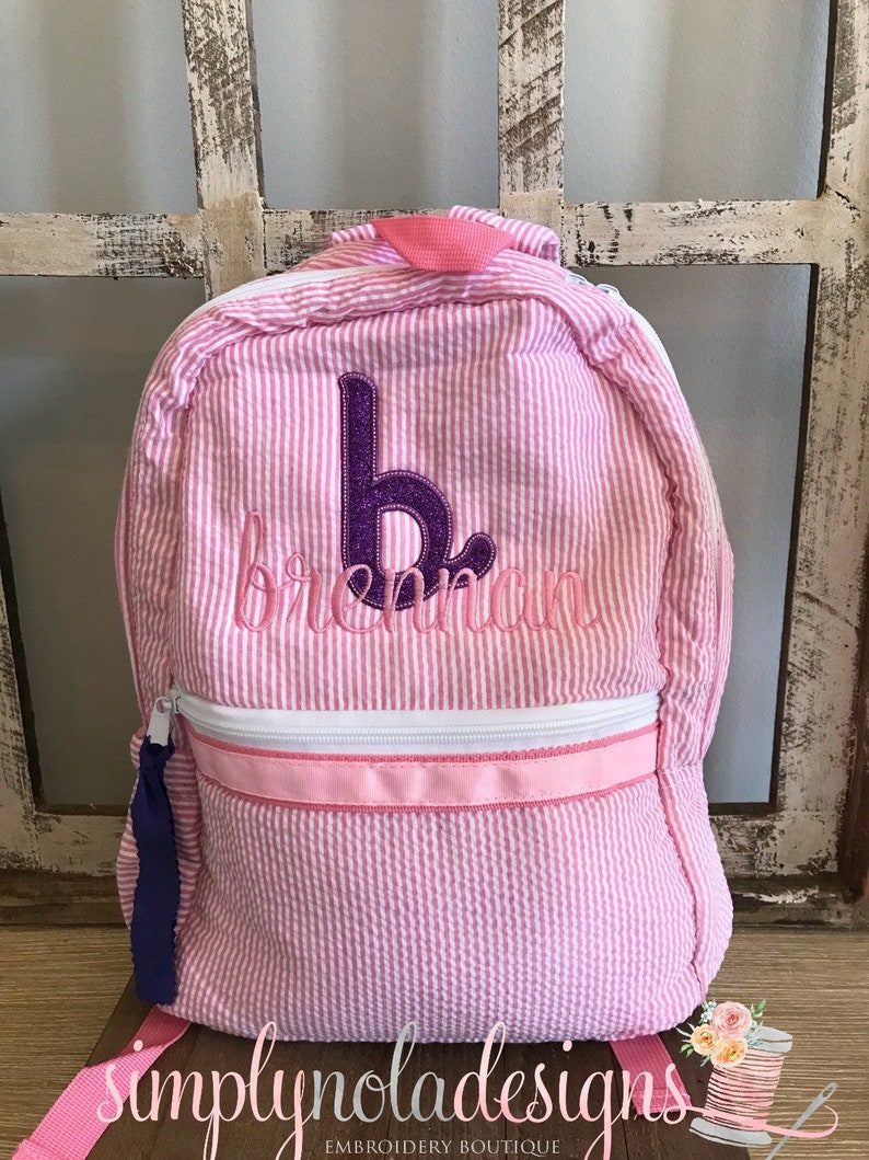 Personalized Backpack for Girls Seersucker Backpack for - Etsy