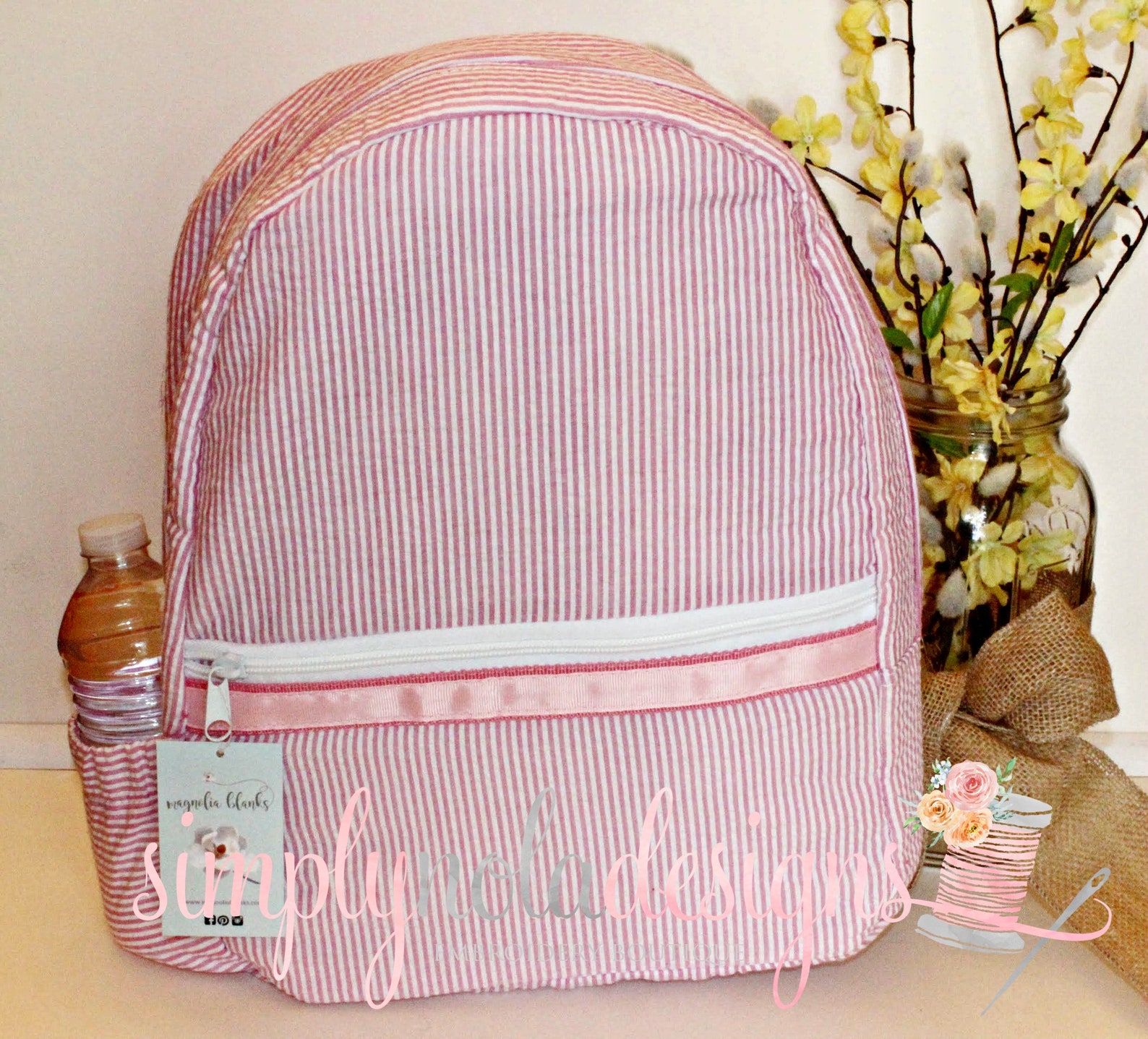Personalized Backpack for Girls Seersucker Backpack for - Etsy