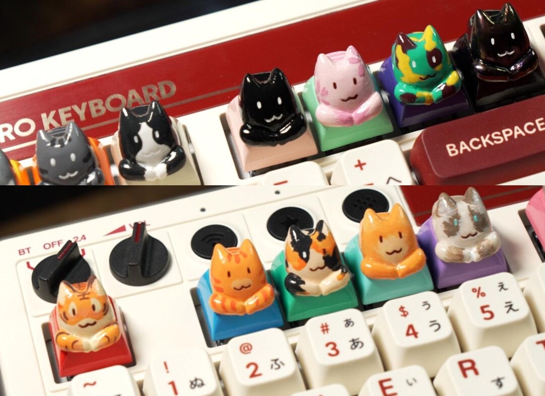 Handmade Cats Artisan Keycaps | Cute Keycaps | Resin Keycaps ...