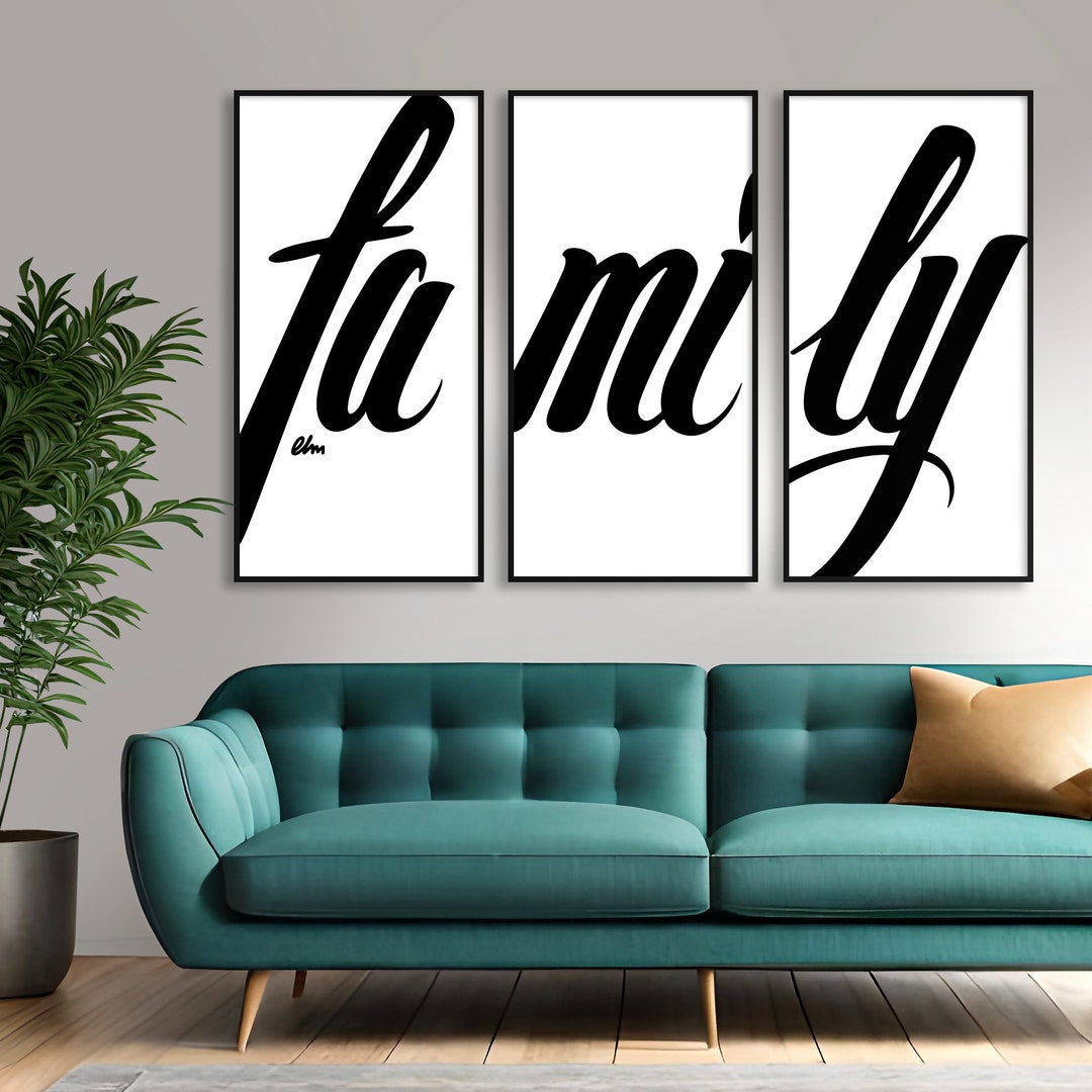 Digital Prints, Calligraphy Art, Family, Set of 3 Prints, Calligraphy ...