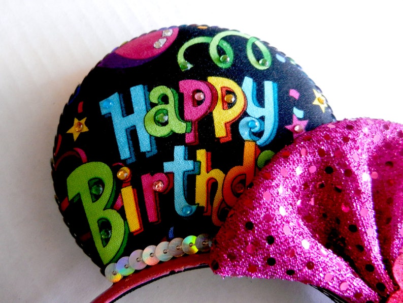 Happy Birthday Mouse Ears The Original Hand Embelished With | Etsy