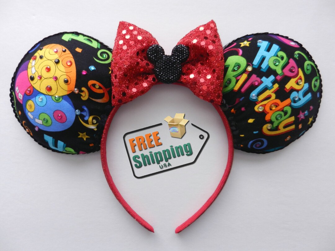 Happy Birthday Disney Inspired Mouse Ears the Original Hand Embelished ...