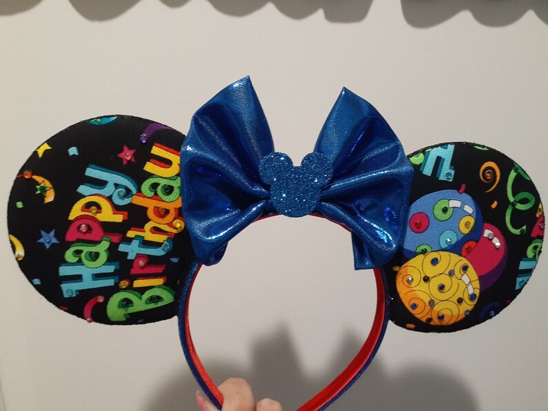 Happy Birthday Mouse Ears the Original Hand Embelished With - Etsy