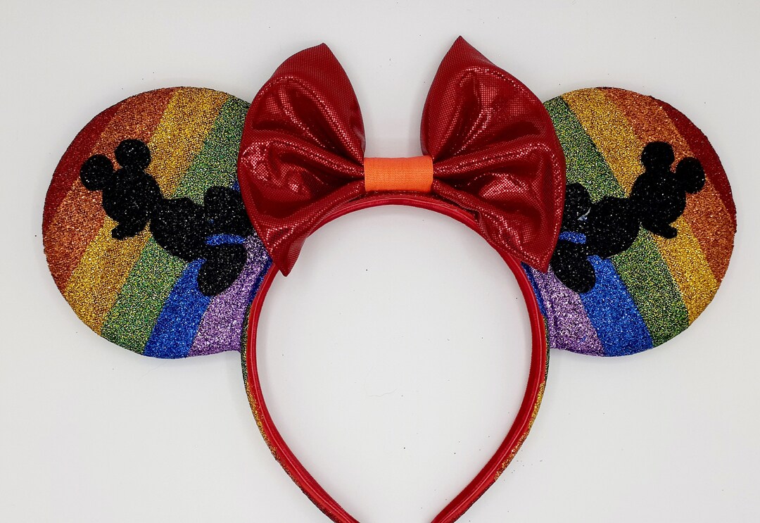 Rainbow Mickey Mouse Ears !!! Available With or Without Bow - Etsy