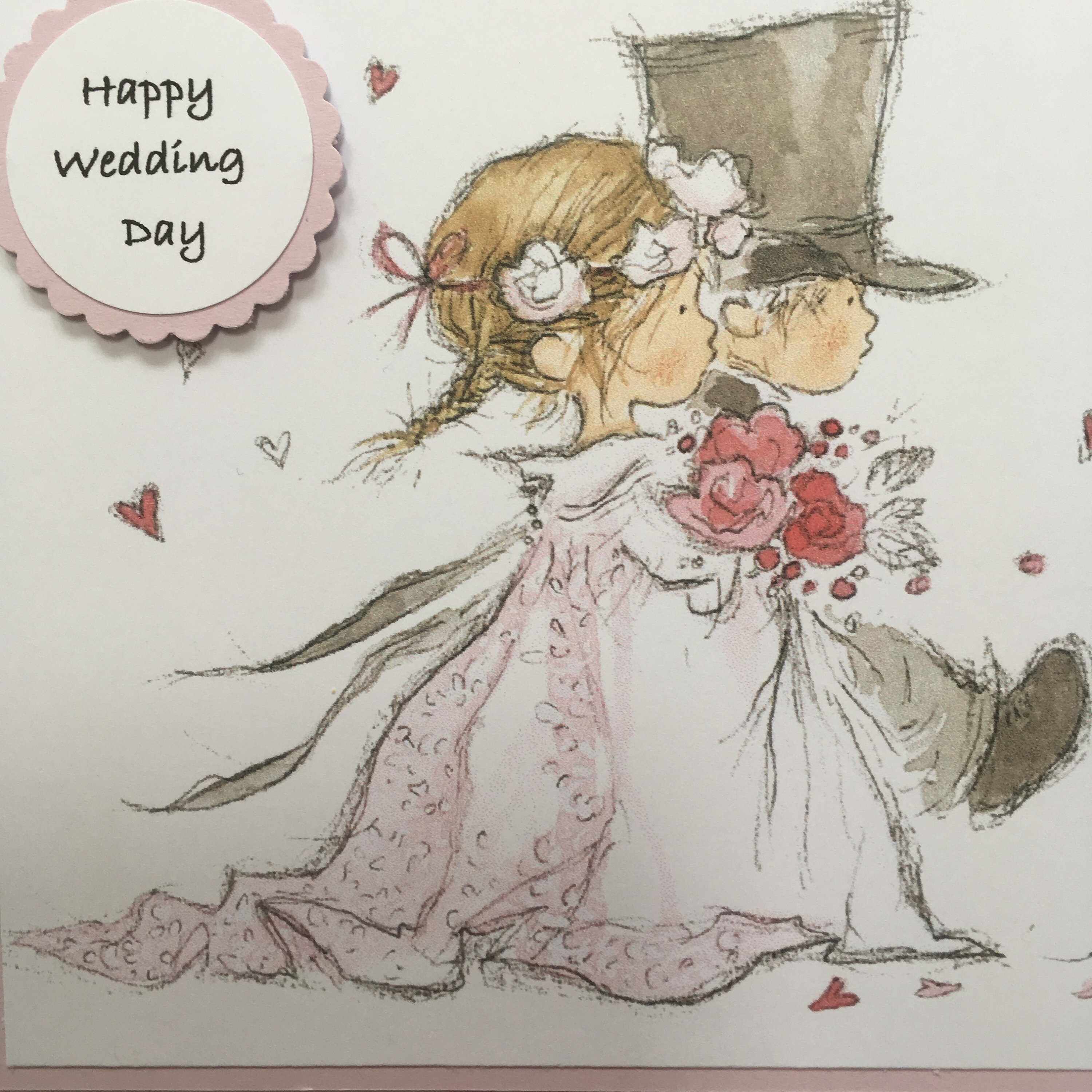 Handmade Wedding Congratulations Card Happy Wedding day cute | Etsy