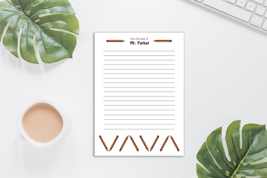 Pencil Pattern Notepad | Personalized Notepad | Organization Help ...