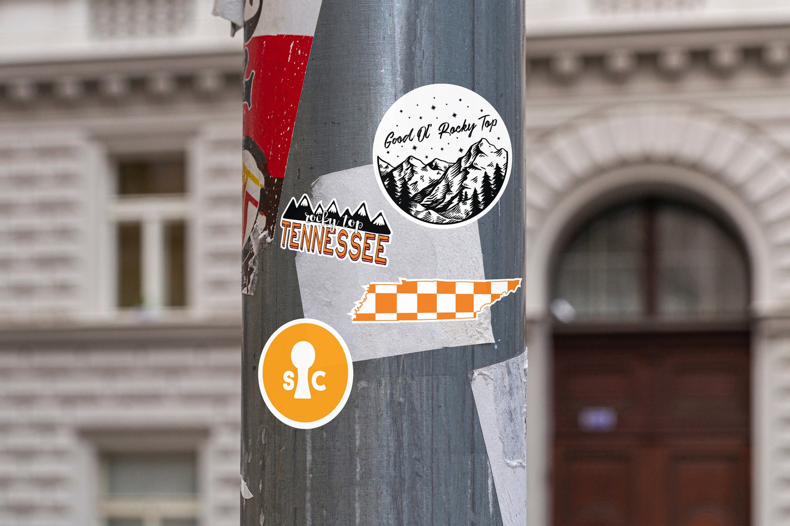Checkerboard Tennessee State Sticker | UT Vols Sticker | Orange and ...