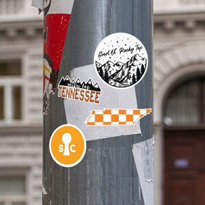 Checkerboard Tennessee State Sticker | UT Vols Sticker | Orange and ...