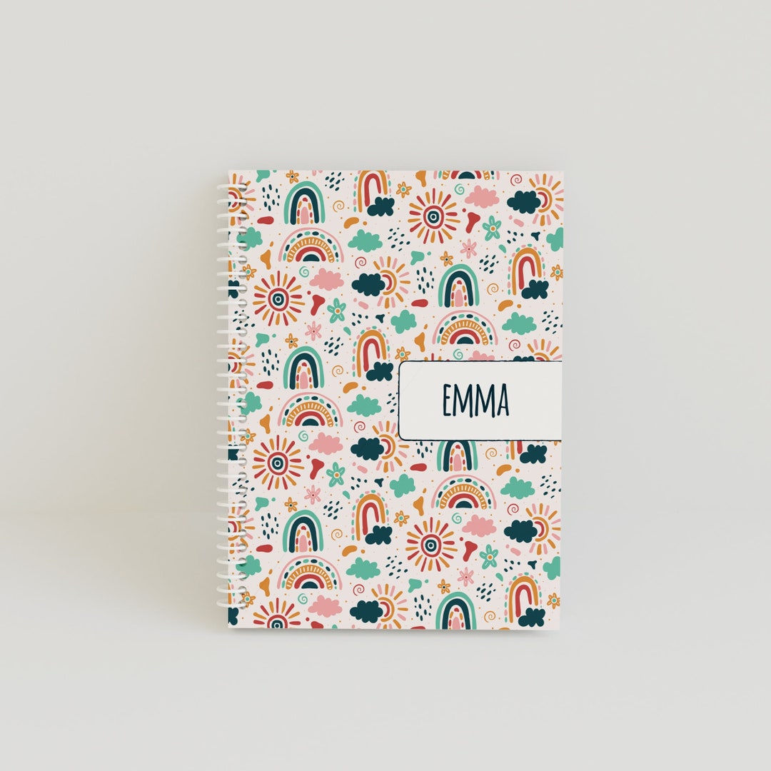 Personalized Rainbow Spiral Notebook | Personalized Journal | Gift for ...