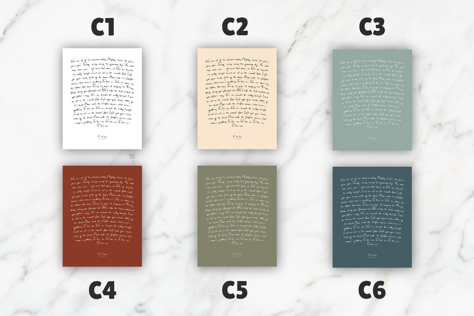Handwritten Song Lyrics Personalized Poster | Wall Art | Song | Couples ...