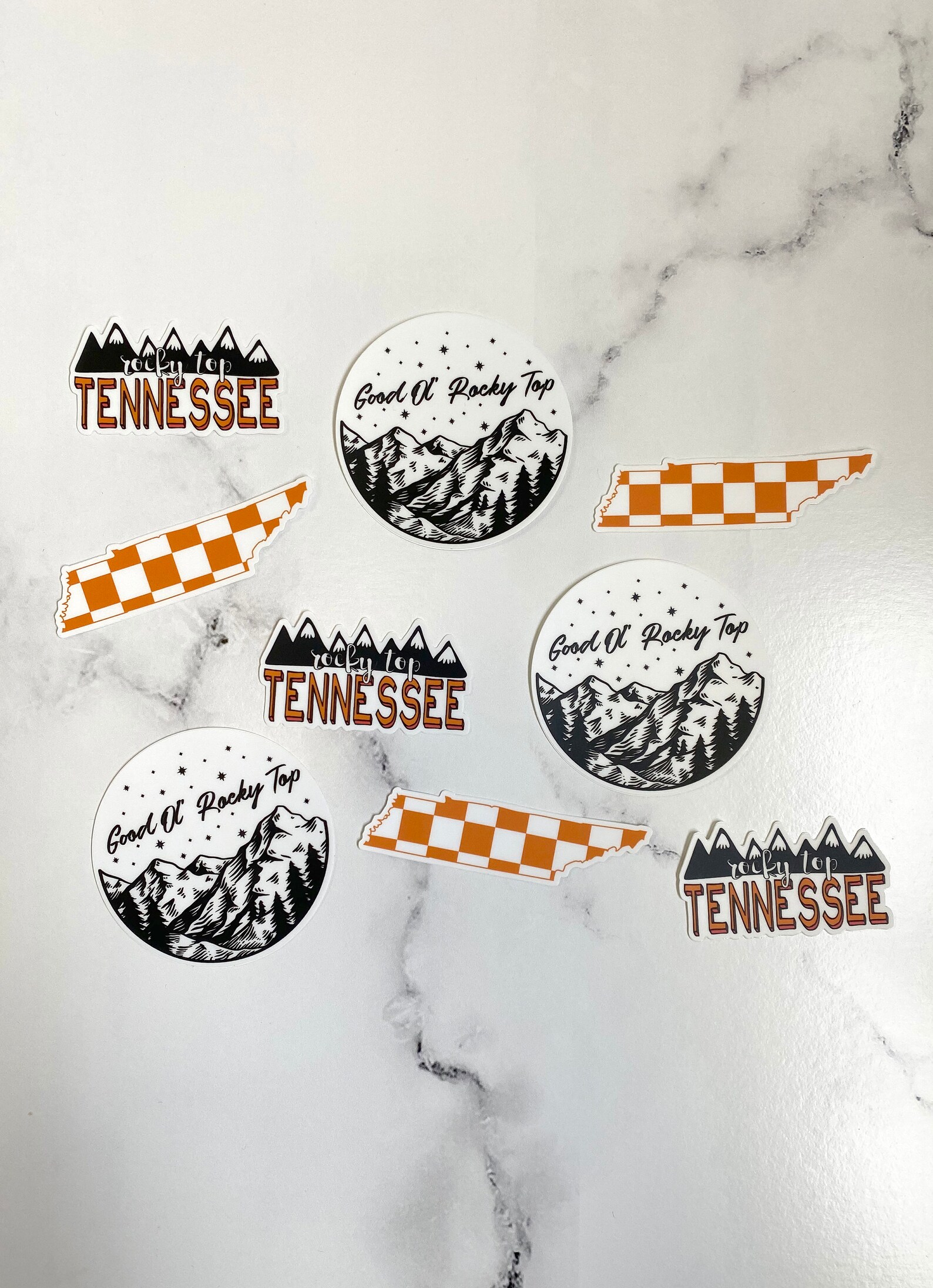 Checkerboard Tennessee State Sticker | UT Vols Sticker | Orange and ...