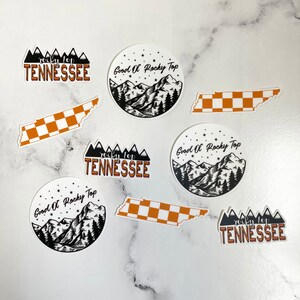 Checkerboard Tennessee State Sticker | UT Vols Sticker | Orange and ...