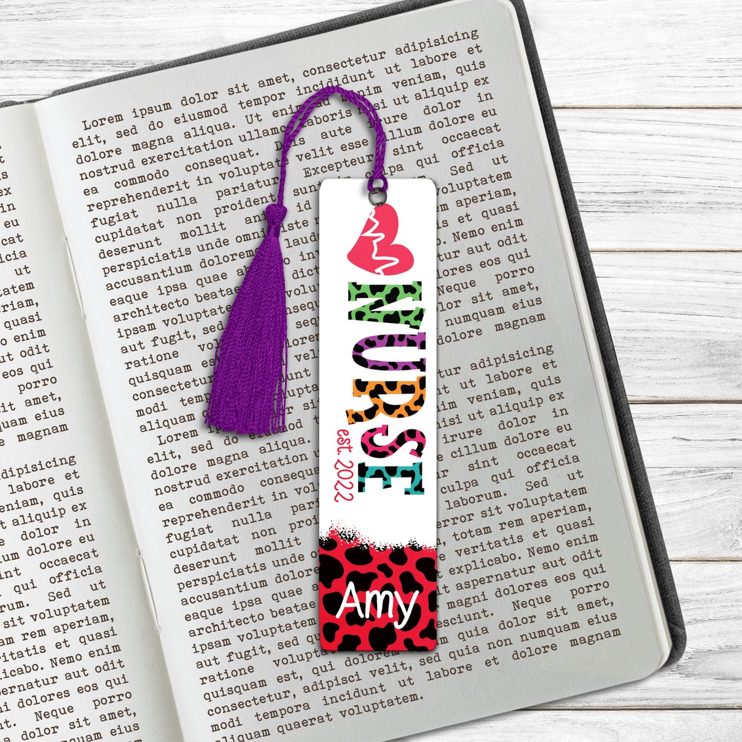 Personalized Nurse Bookmark Gift//leopard Print// Add A Name// Metal ...