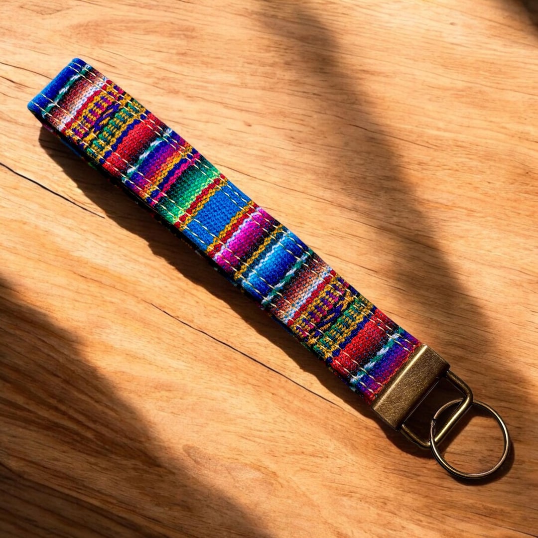 Mexican Blanket Wristlet Key Fob | Key Chain - Etsy