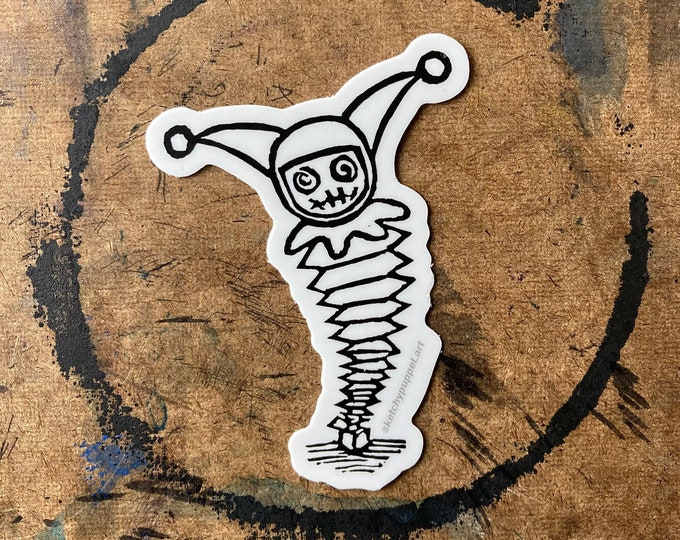 Vinyl Laptop Sticker, Gothic Jester Jack in the Box Water Bottle Decal ...