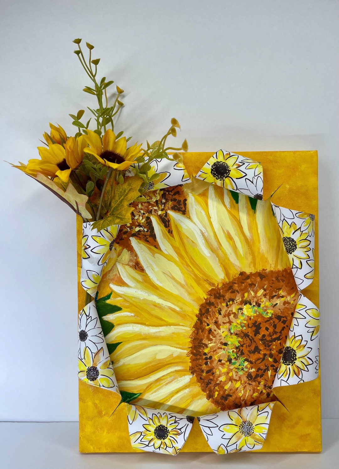 Handpainted Original Sunflowers Make a Unique Summer or Fall Busted ...