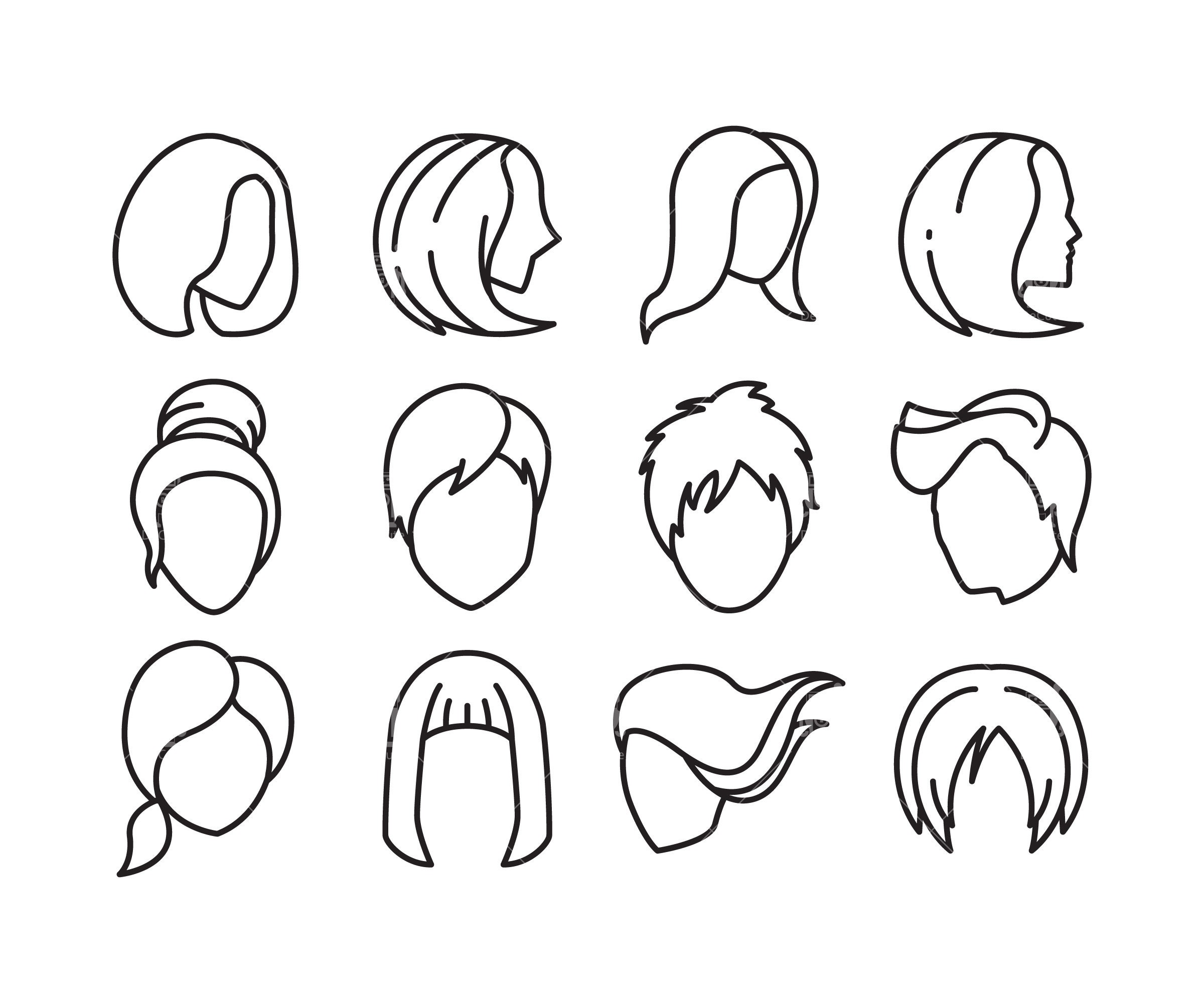 Woman Hairstyle SVG, Beautiful Woman Hair Stylist Clipart, Female Hair ...