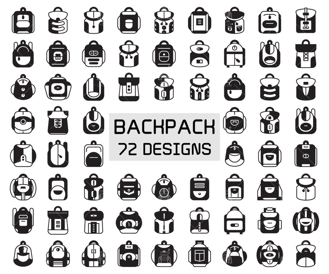 Backpack Svg, Backpack Icons Bundle Svg, Schoolbag Backpack, Baggage ...