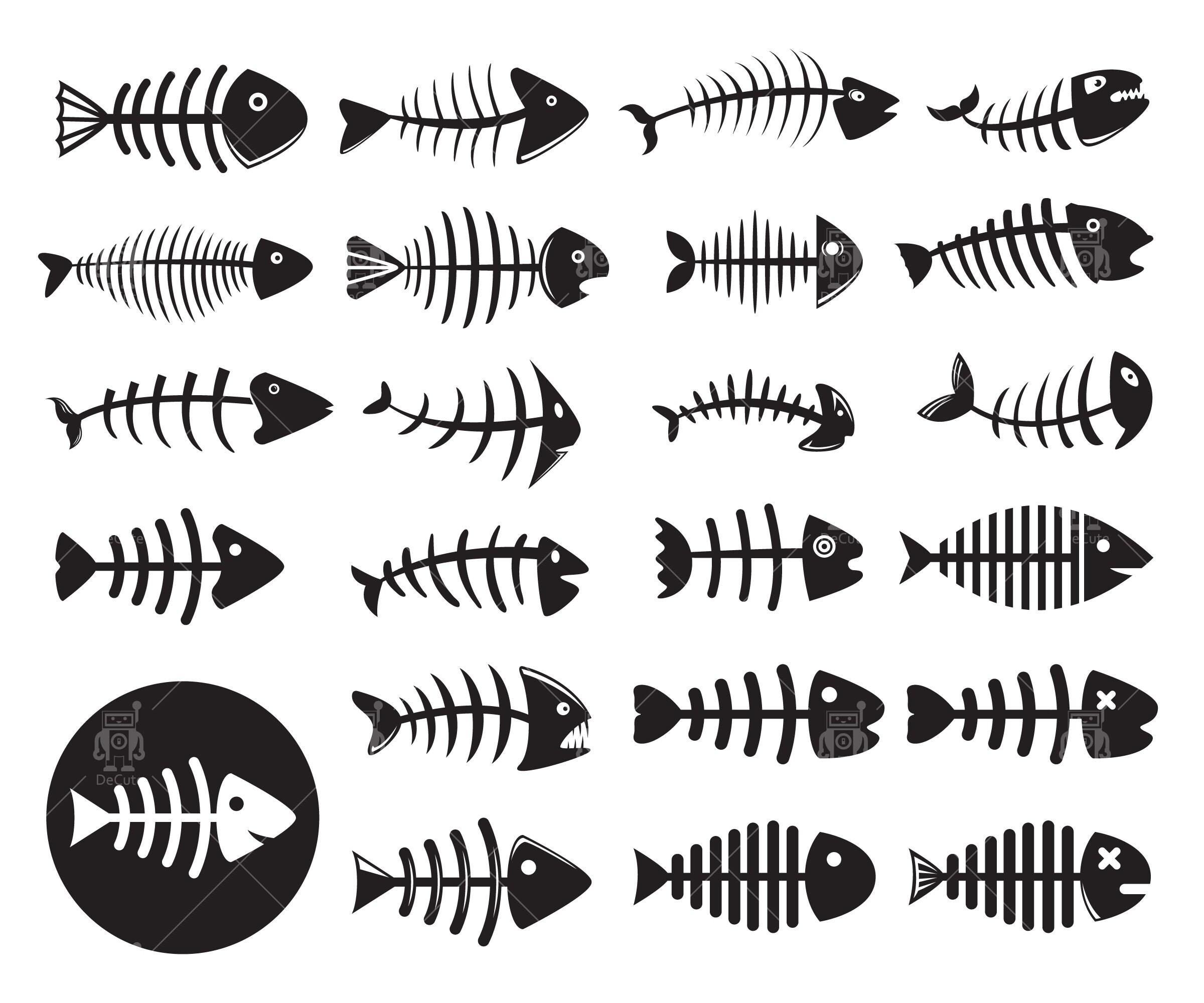 Salmon Skeleton Tattoo