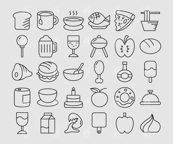 Food Svg Restaurant Menu Icons Fastfood Svg Desserts Meal - Etsy