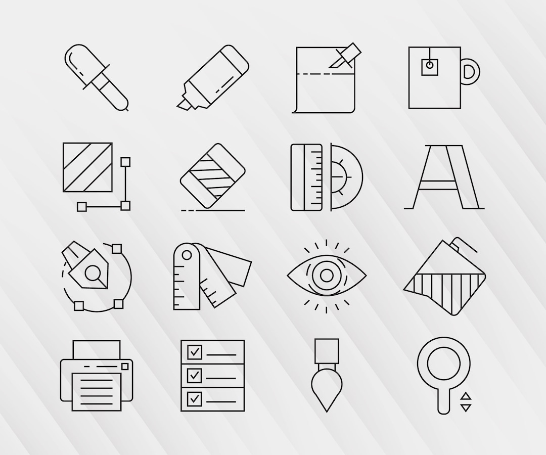Graphic Design Tool Icons Svg, Art Design Tool, Ruler, Eraser, Color ...