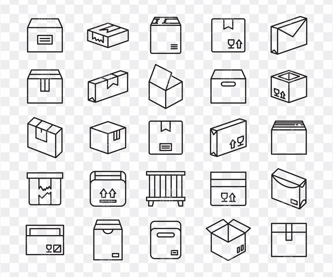 Box Icons svg, Karton Box Icons, Verpackungsdesign Box, Kisten Icons ...