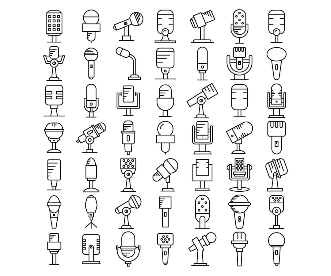 Microphone Svg, Mic Line Icons Clip Arts Vector Svg, Eps, Ai, Pdf, Png ...