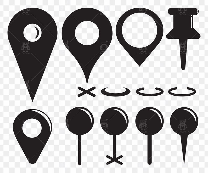 Map Pin Svg, Map Marker Icons, Map Pointer, Pushpin, Gps Location Pin, Map Elements Clip Arts ...