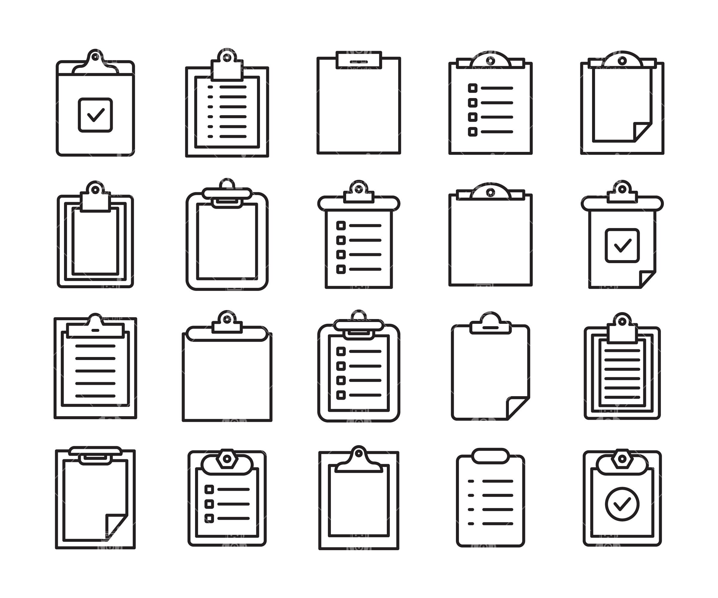 Clipboard Icons Svg, Report Document Icons, Sheet Icons, Check List and ...
