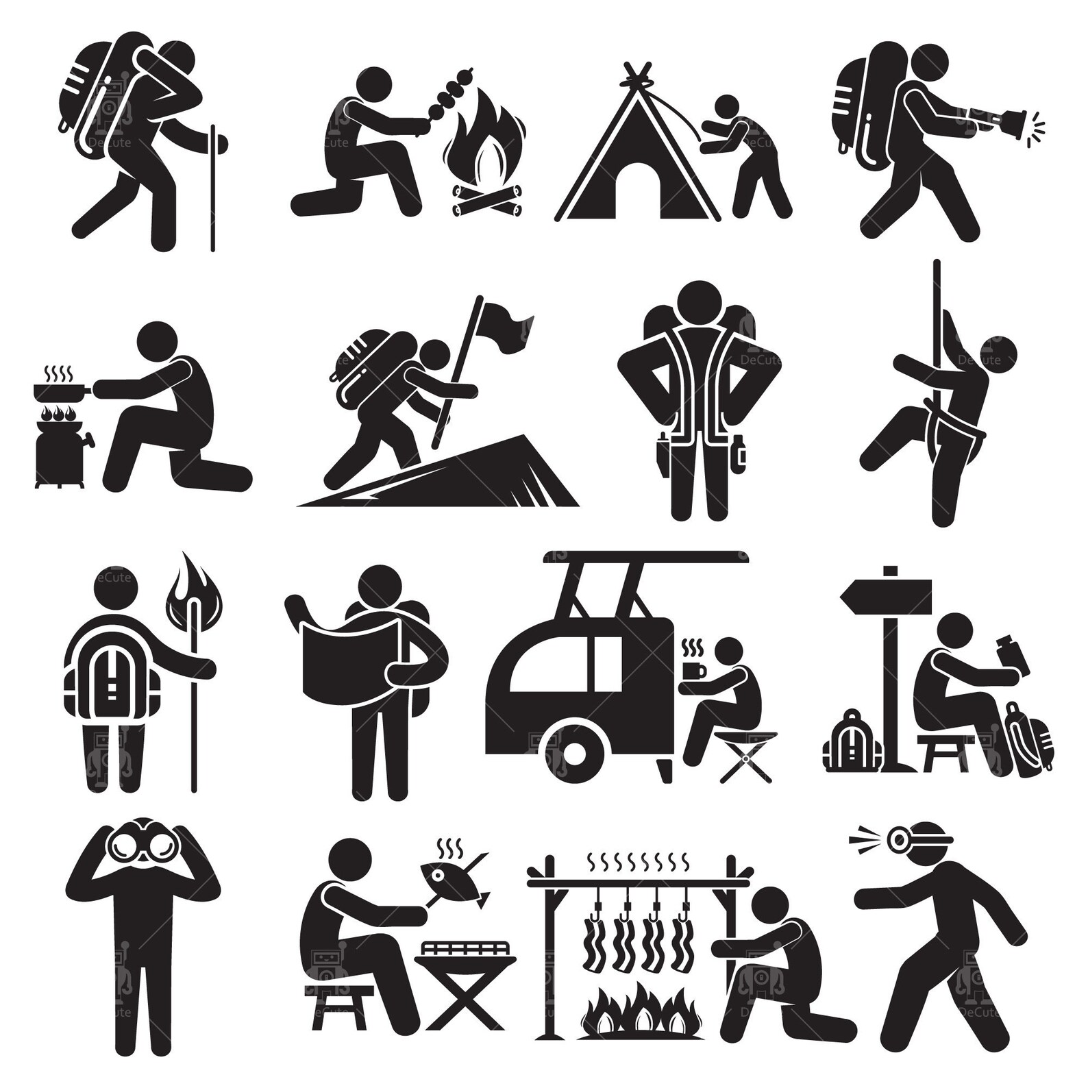 Camping Hiking, Mountaineer, Navigating, Campfire Tent, Adventure ...