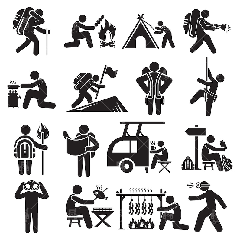 Camping Hiking, Mountaineer, Navigating, Campfire Tent, Adventure ...