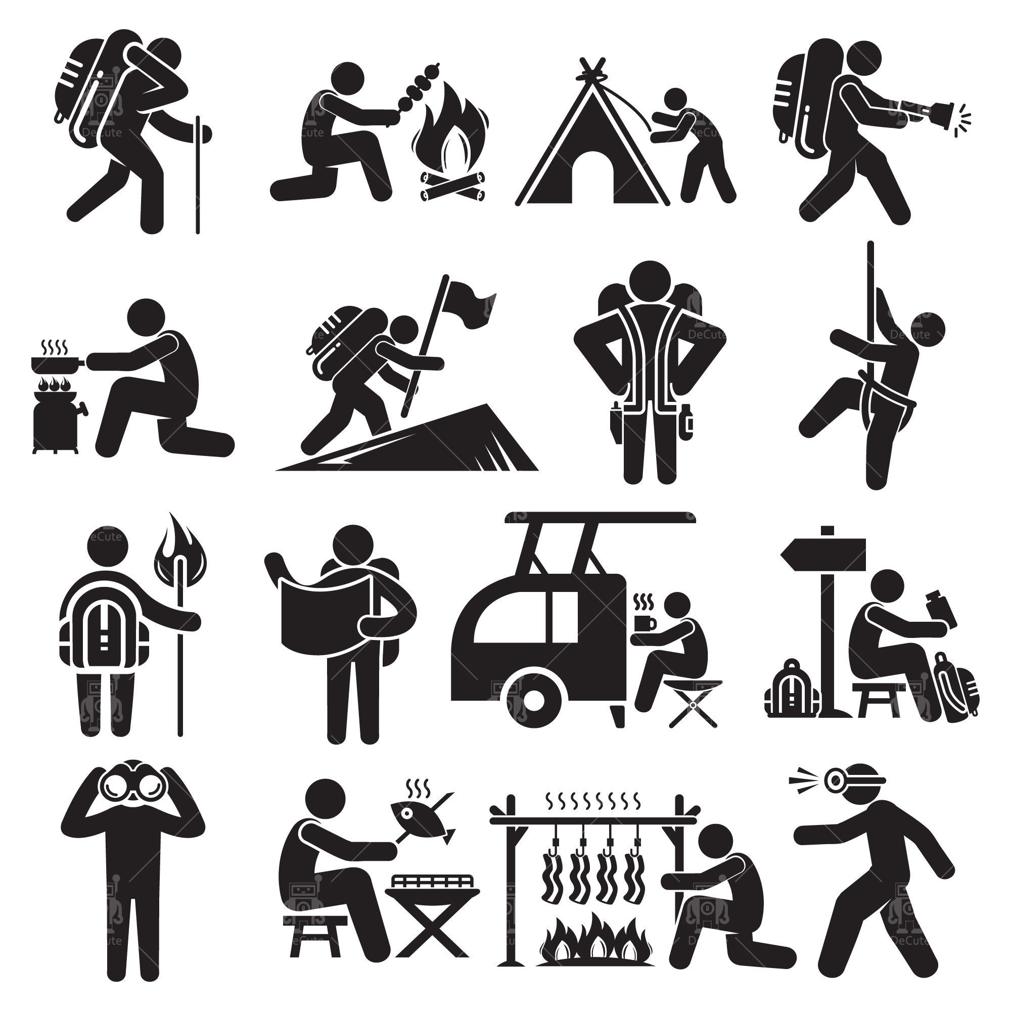 Camping Hiking, Mountaineer, Navigating, Campfire Tent, Adventure ...