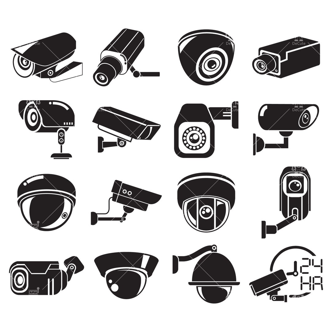 CCTV Security Camera Bundle Vector Digital File Svg Eps Dxf Png - Etsy