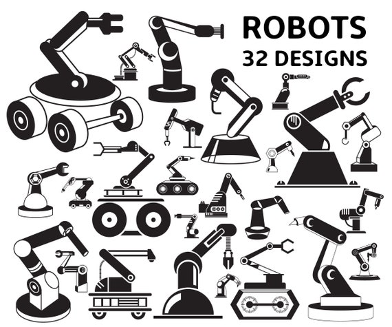 Robot SVG Bundle Industrial Robot Robotic Arm Svg Rescue | Etsy