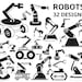 Robot SVG Bundle, Industrial Robot, Robotic Arm Svg, Rescue Robot Svg ...