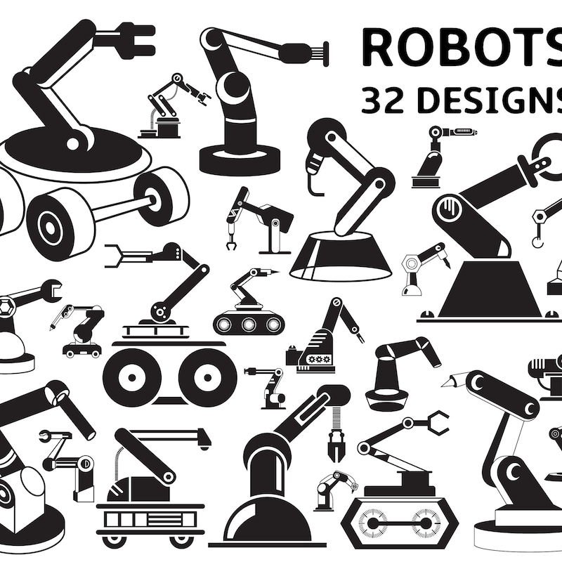 Robot Clip Art - Etsy