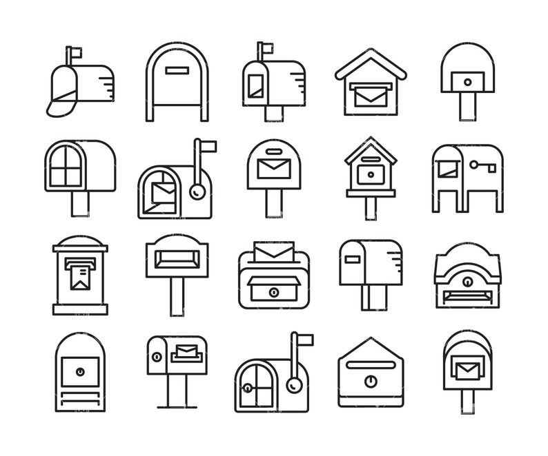Mailbox Icons Svg, Letterbox Svg, Postbox, Mail, Newsletter, Email and ...
