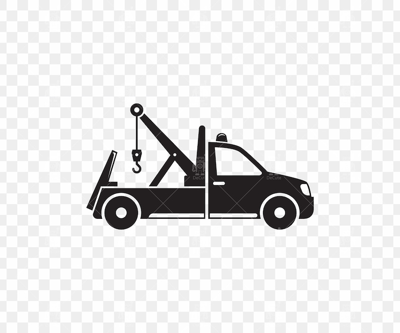 Tow Truck Svg, Tow Truck Service Icons, Crane Truck, Hoist, Car Tow ...