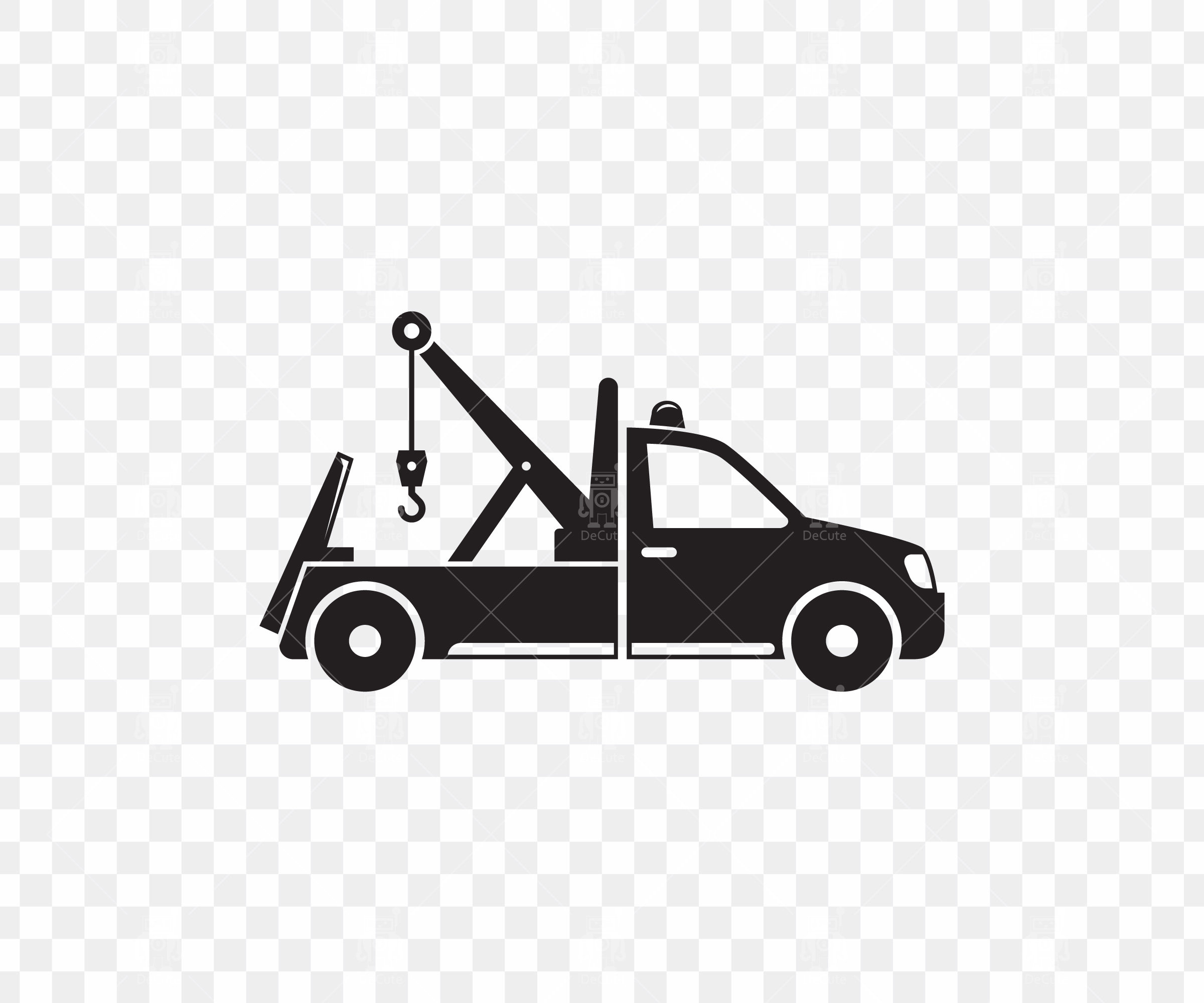 Tow Truck Svg, Tow Truck Service Icons, Crane Truck, Hoist, Car Tow ...