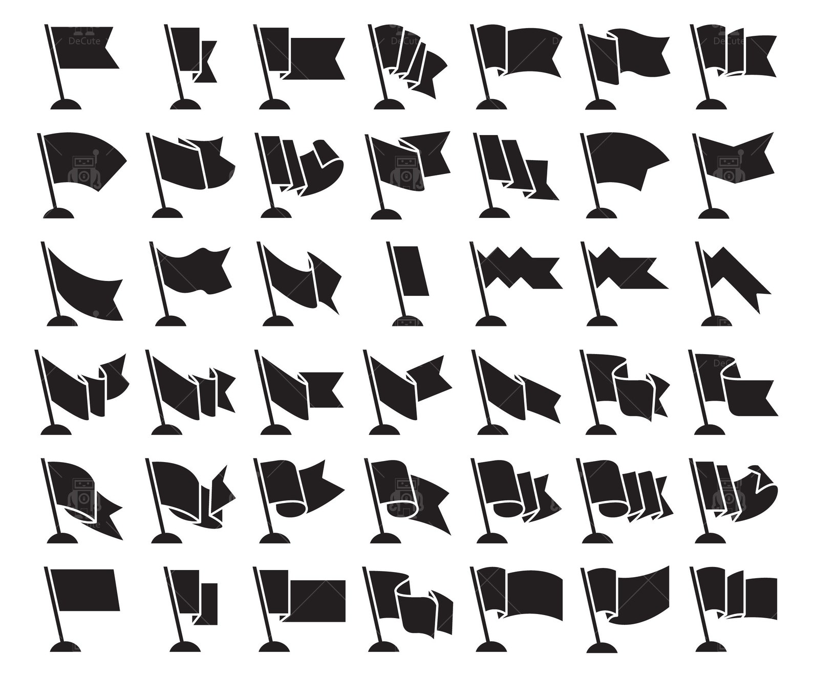 Flag Svg Bundle, Flag Pole, Pennant Svg, Waving Flag, Flag Icons, Blank ...